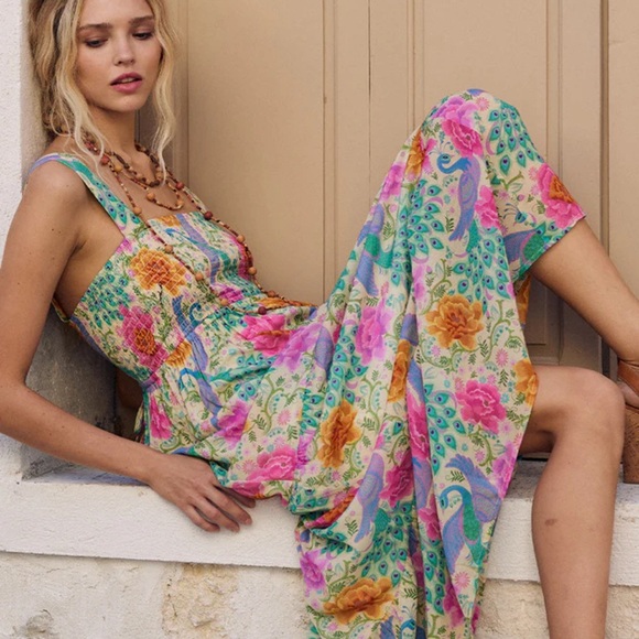 Spell | Dresses | Spell Large Bohme Strappy Maxi Dress In Spring | Poshmark